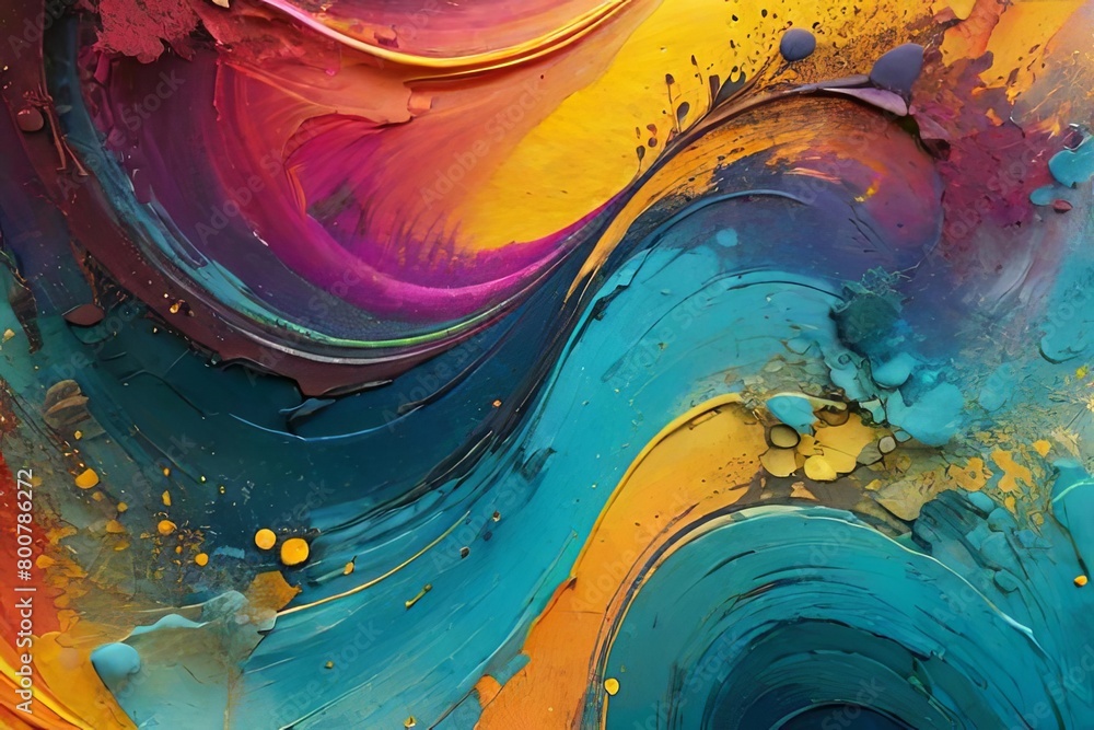 Abstract color gradient fluidity background design, Oil paint drawing ...