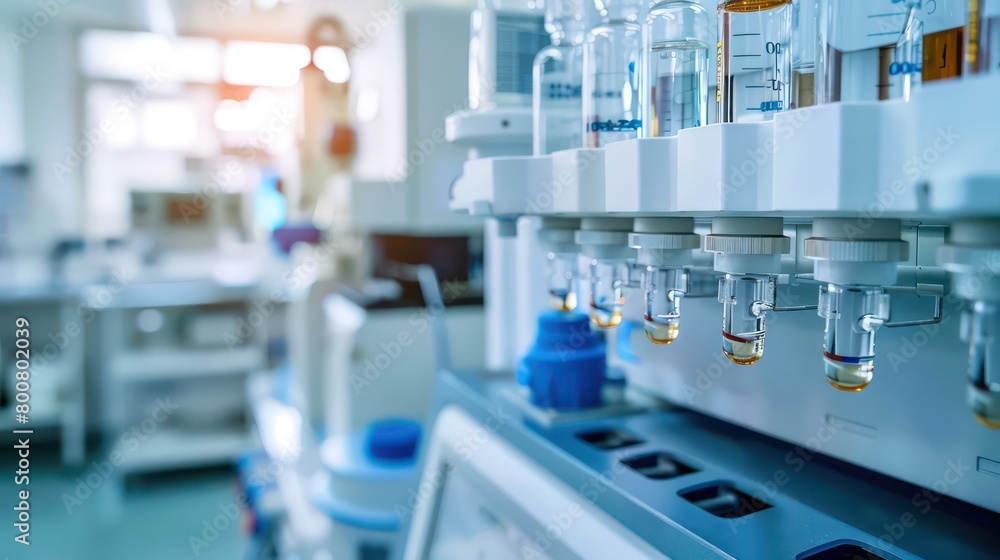 gas chromatography laboratory with equipment in operation Stock ...