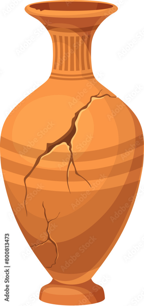 Ancient broken vase and pottery. Old ceramic cracked pot or jug ...