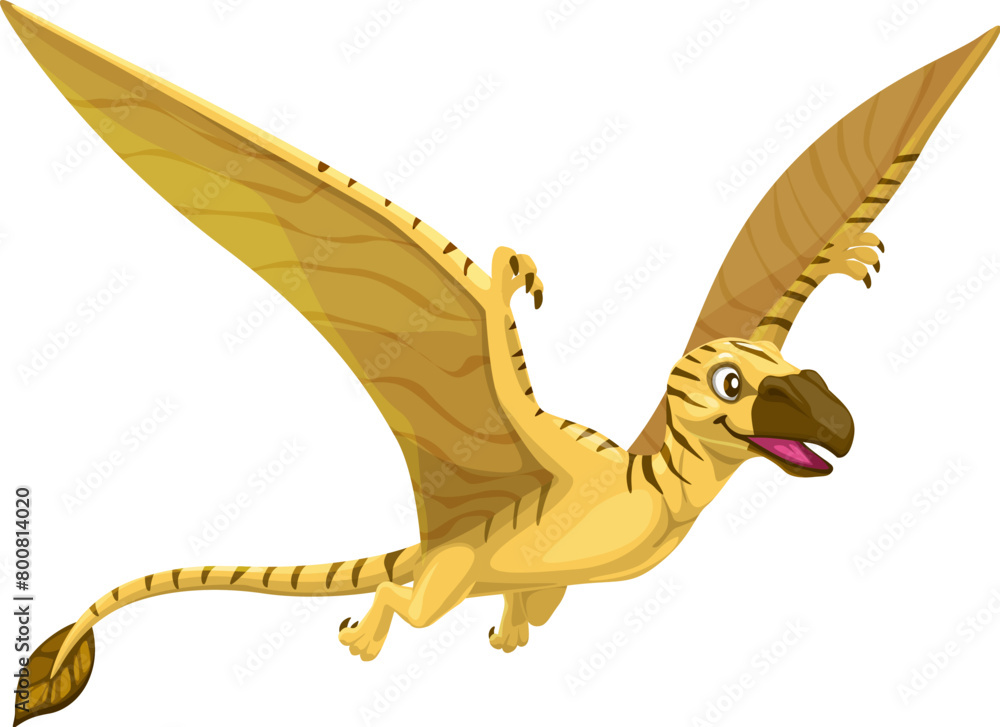 Cartoon dimorphodon dinosaur character. Isolated vector small pterosaur ...
