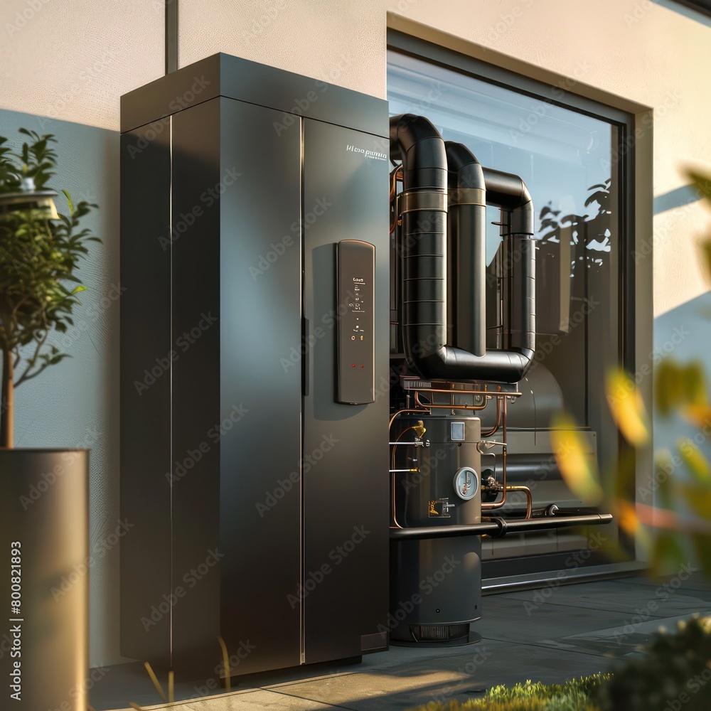 Experience modern heat pump technology with efficient pipes and furnace ...