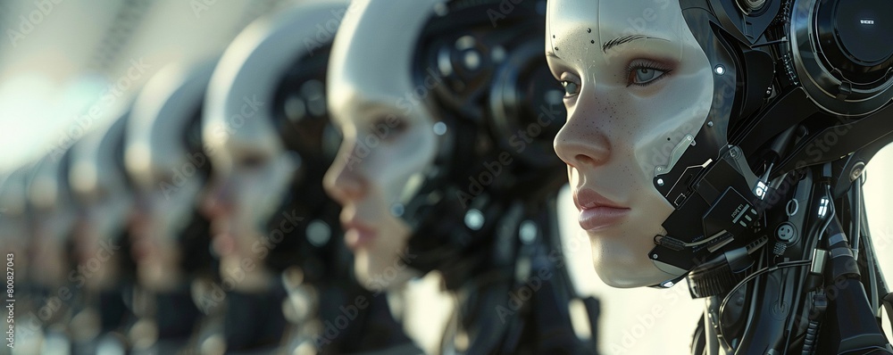 Sentient androids, inspired by ancient roman toga, debating life as ...