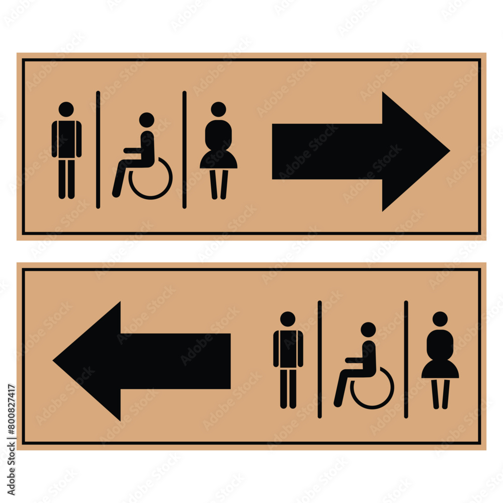 toilet with direction sign ladies and gents disabled restroom signage ...