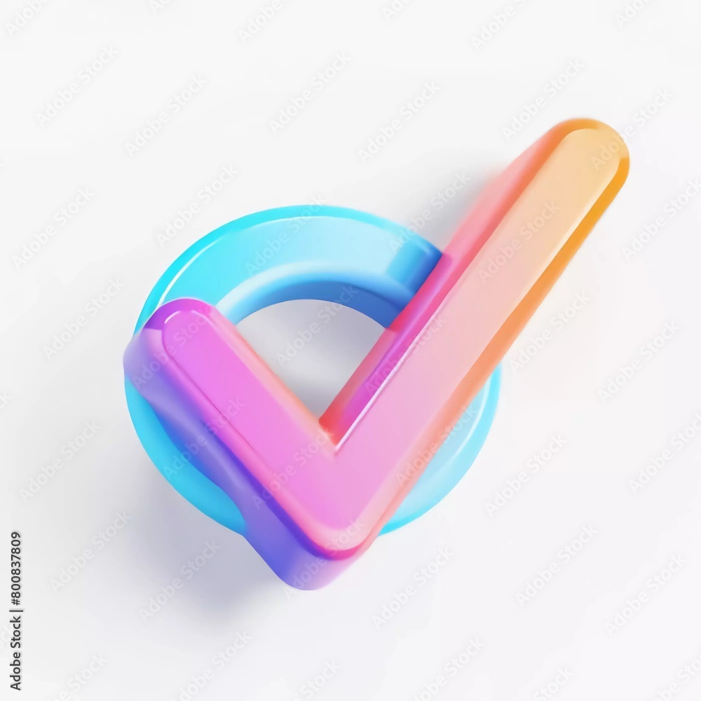 3d check mark icon isolated on white background. check list button ...