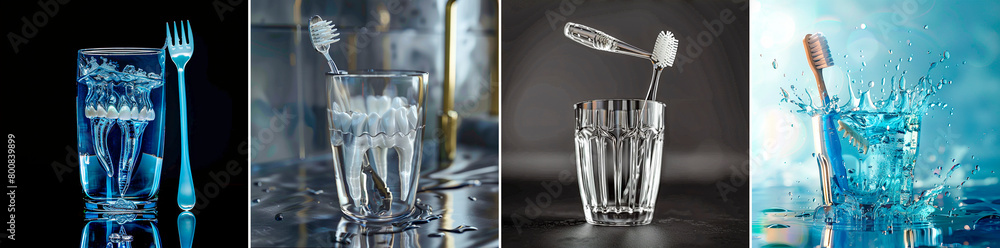 Stunning hyper-realistic image of a toothbrush in a glass. Perfect ...