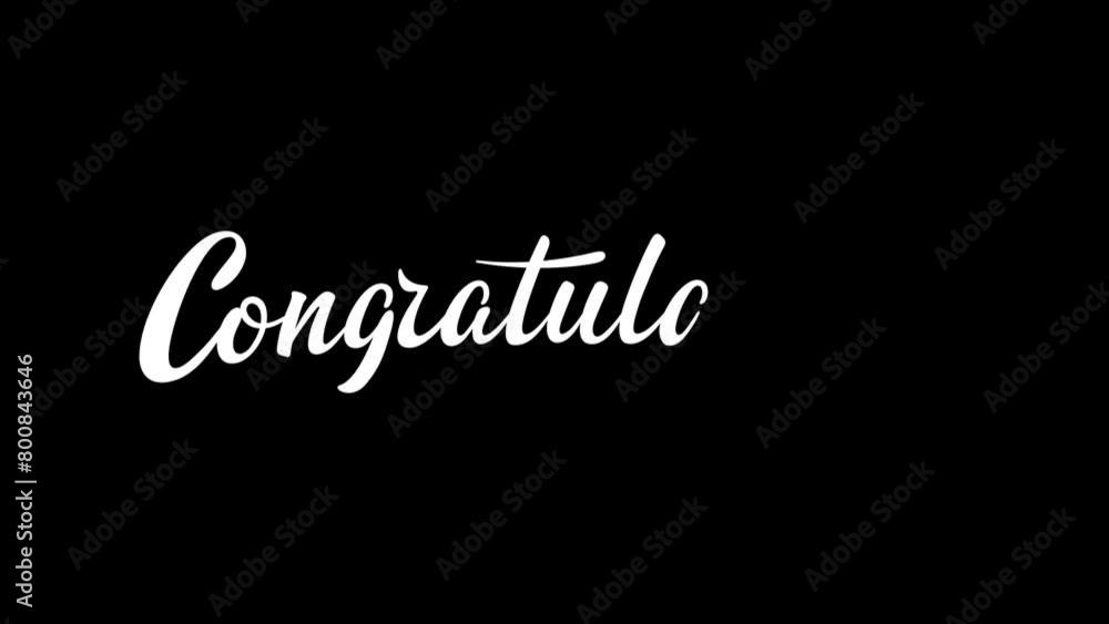 Congratulations brush text animation on transparent background Stock ...