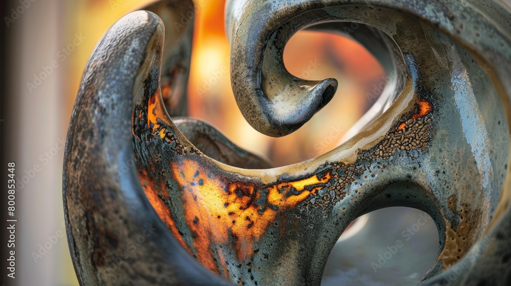 The use of raku firing technique to add a dramatic flair to a massive ...