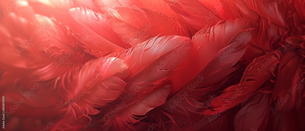 Red feathers wallpaper hd wallpaper. Generative AI. Stock Photo | Adobe ...
