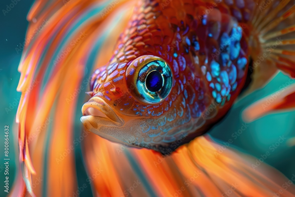 Multi color Siamese fighting fish, Betta splendens in nature background ...