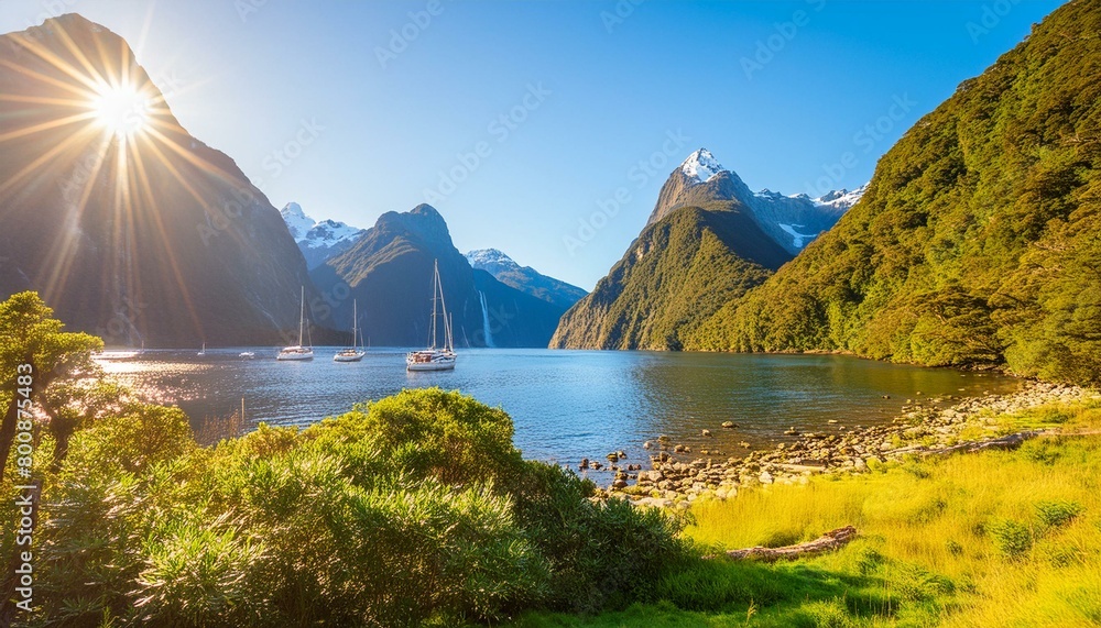 Fiordland National Park in New Zealand, breathtaking fiords, waterfalls ...