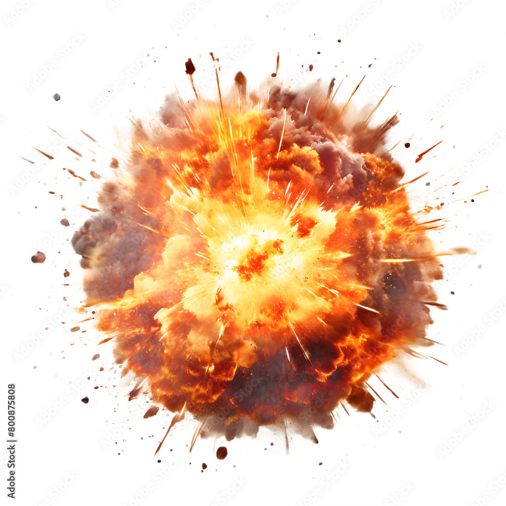 Realistic explosion on a transparent background, png, fireball Stock ...