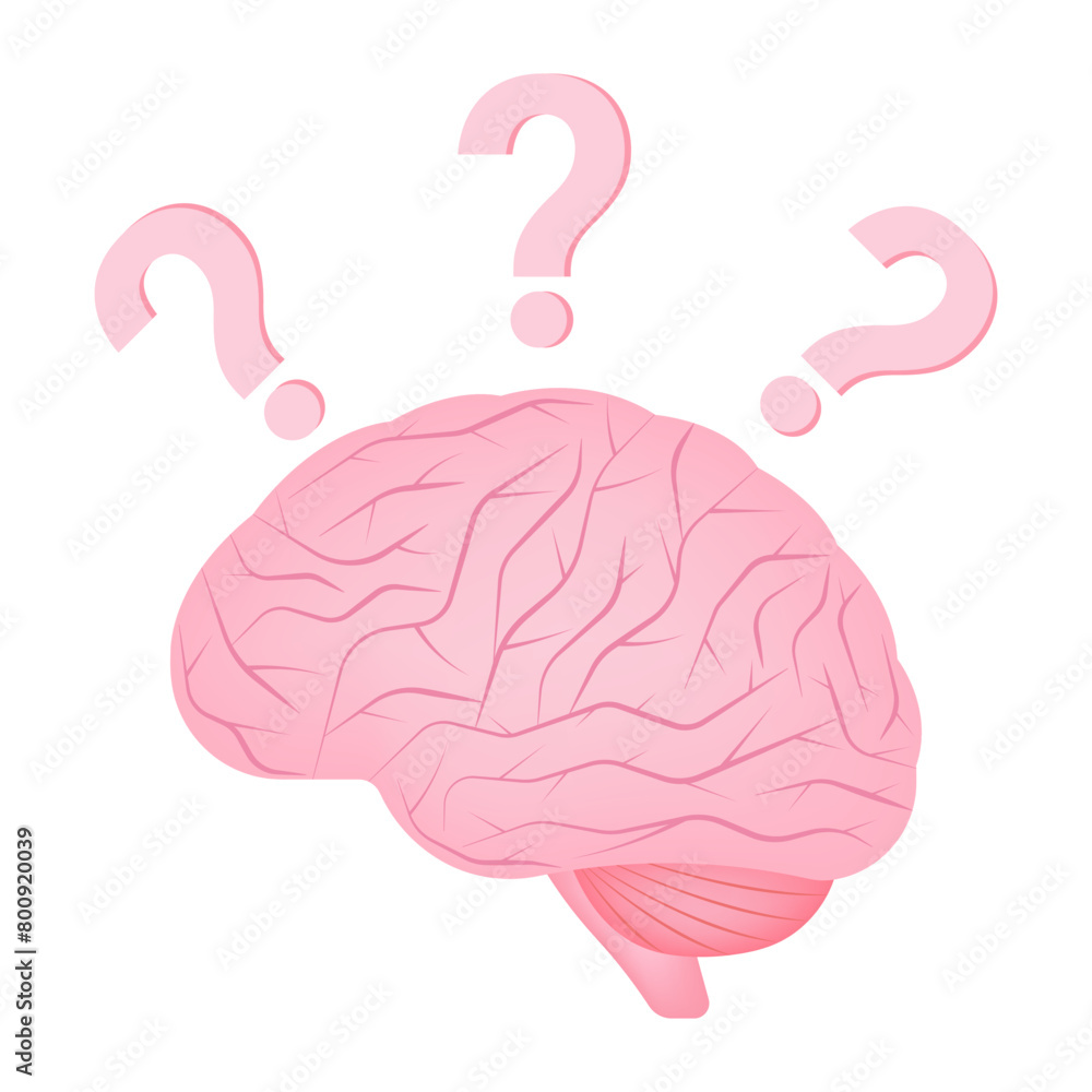 Question. Brain with Question Mark. Vector Illustration. Stock Vector ...
