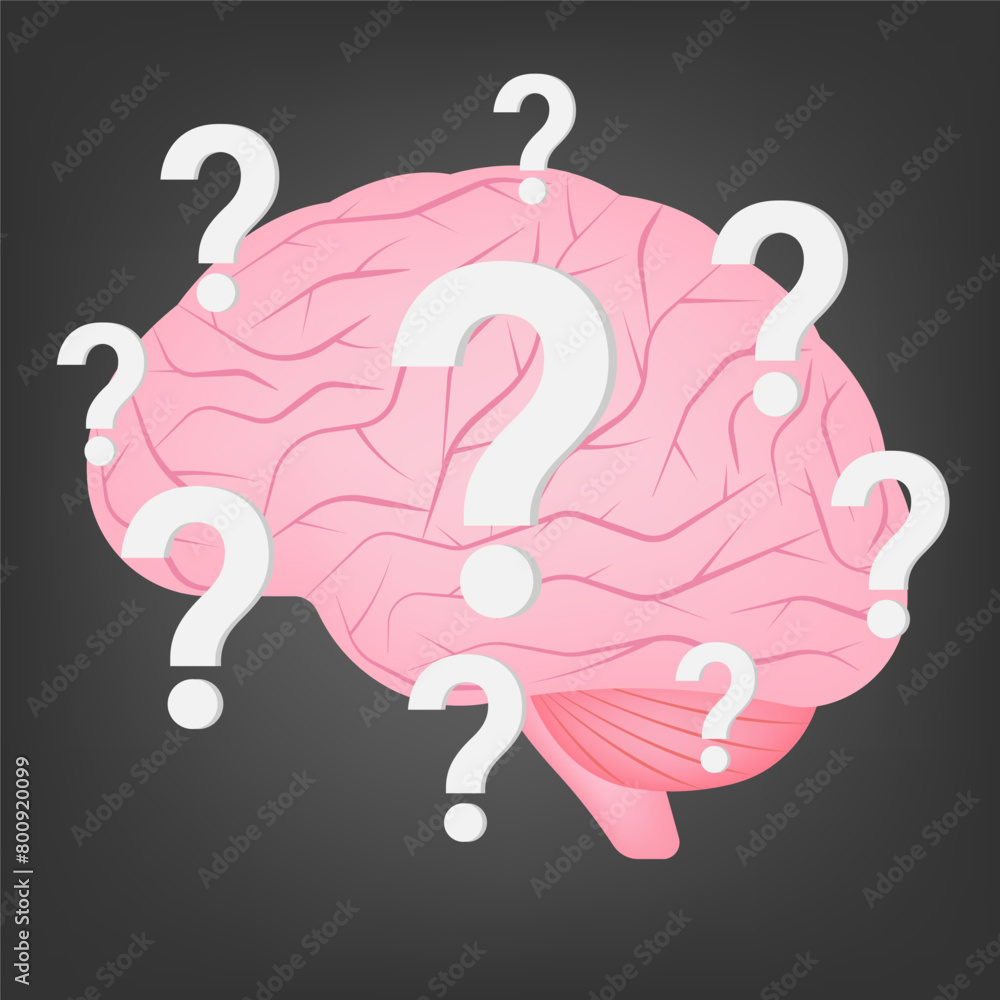 Question. Brain with Question Mark. Vector Illustration. Stock Vector ...