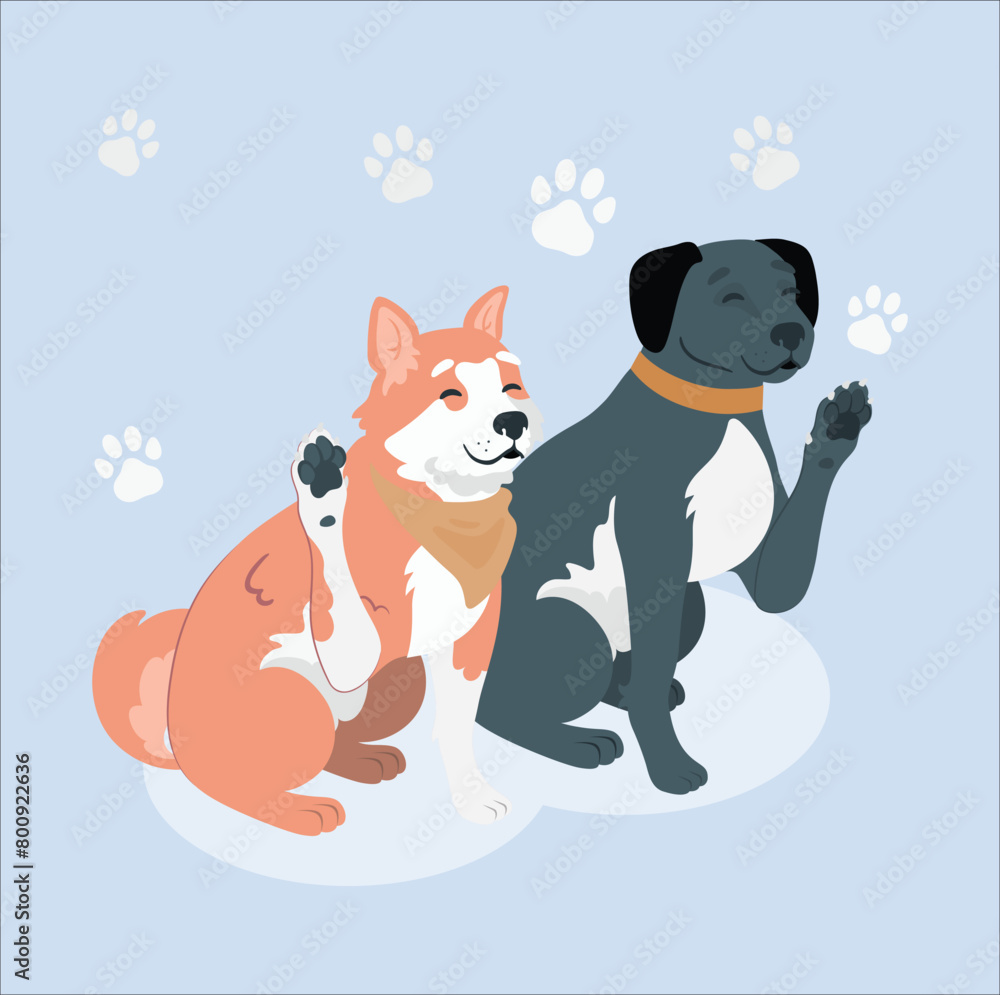 the dog waving paw. Happy Border Collie. happy dog waves paw. Border ...