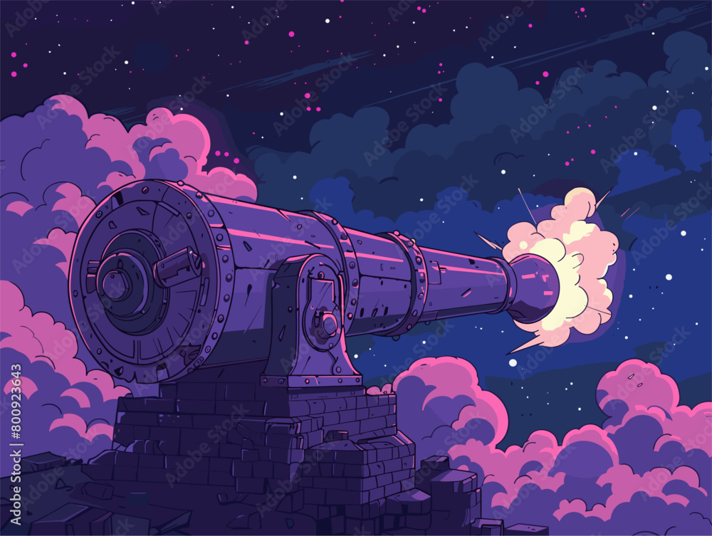 wither background, A cannon firing a cannonball into the distance., in ...