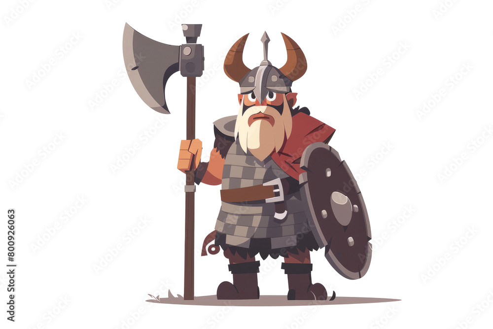 Norse Viking: A fearsome Viking warrior, clad in armor and holding a ...