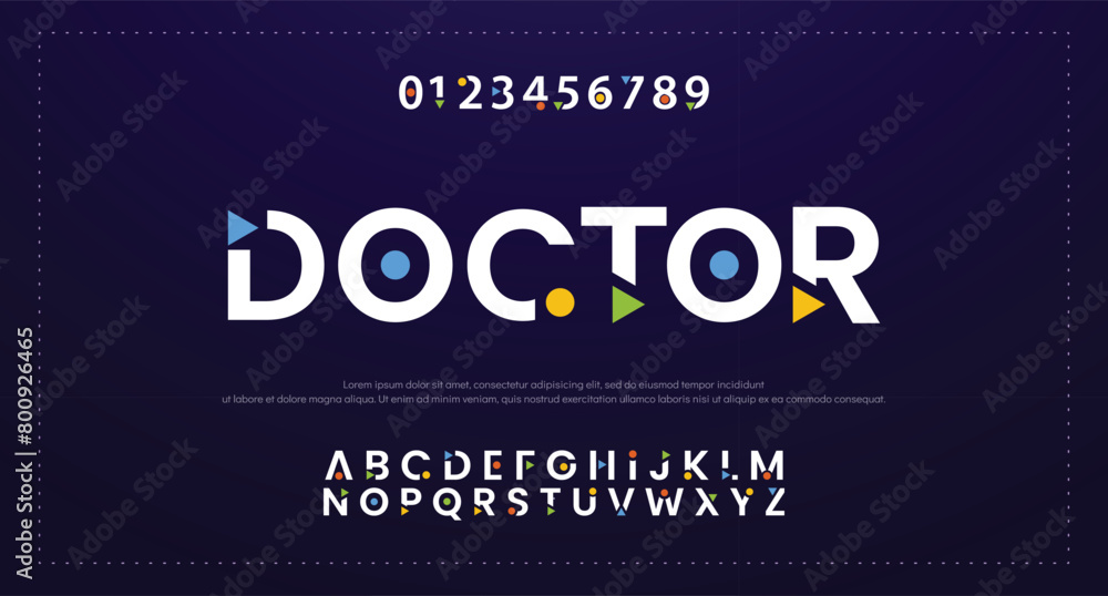 Design Modern abstract digital alphabet font. Minimal technology ...