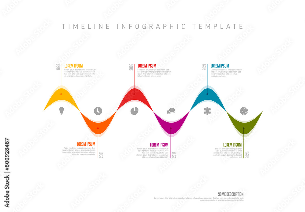Color line multipurpose thread horizontal timeline infographic template ...