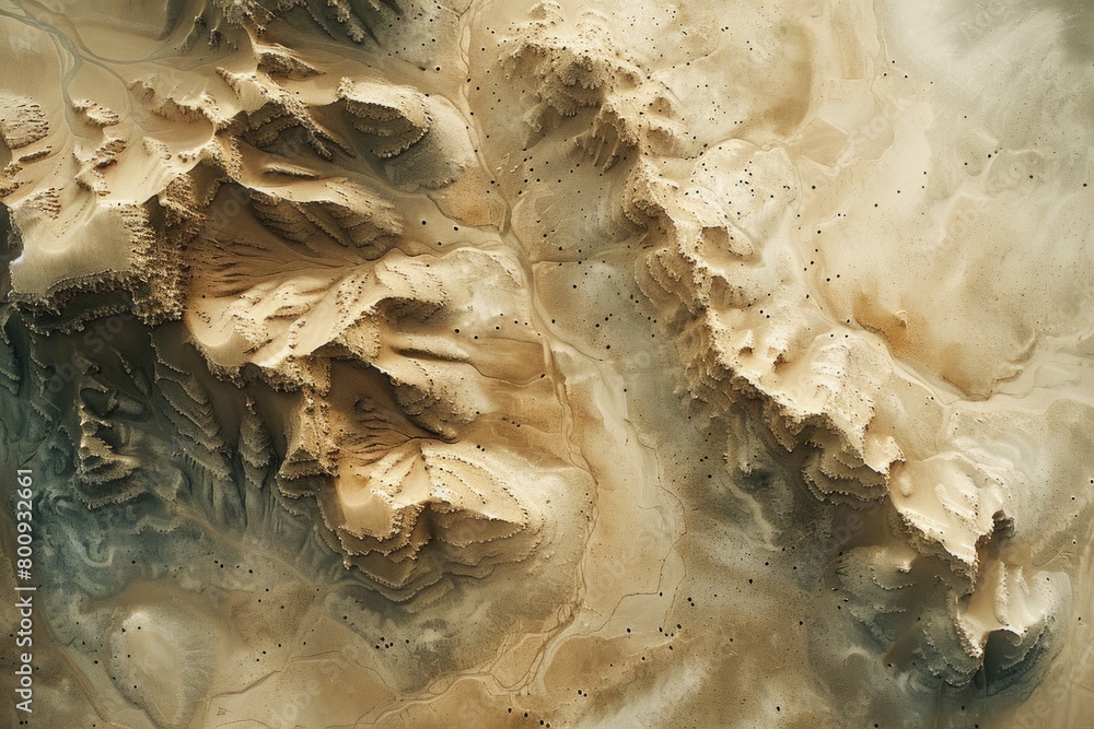 From above, the sandy terrain reveals its mathematical secrets, each ...
