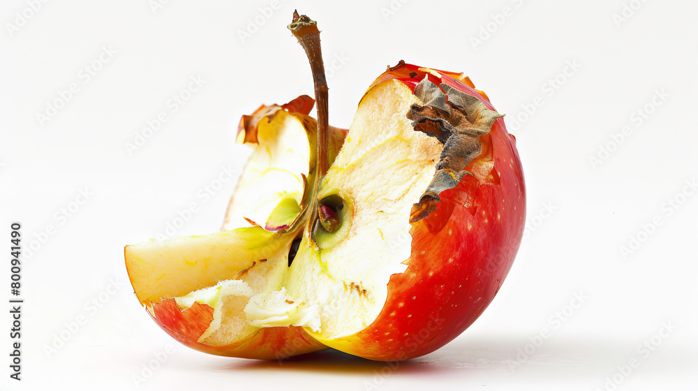 Apple half rotten half fresh on a white background, Generative AI Stock ...