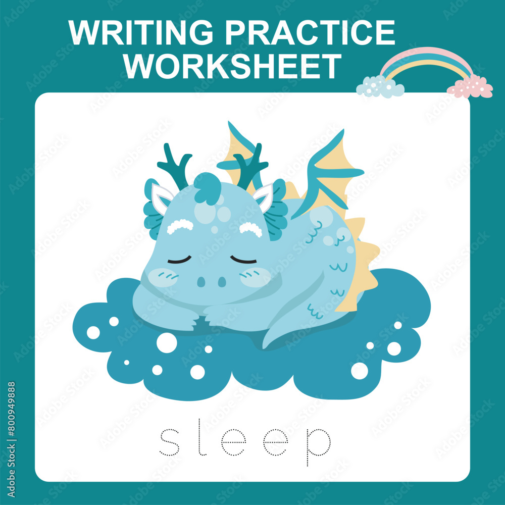 Writing practice worksheet. Writing the letters in English. Kids ...