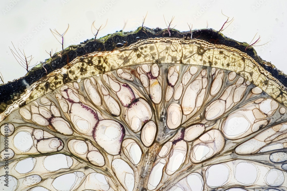 Microscopic View of Plant Root Cross-Section and Details Stock ...