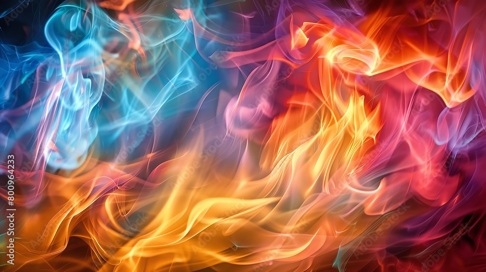 Experimental photography capturing the essence of colorful fire, with ...