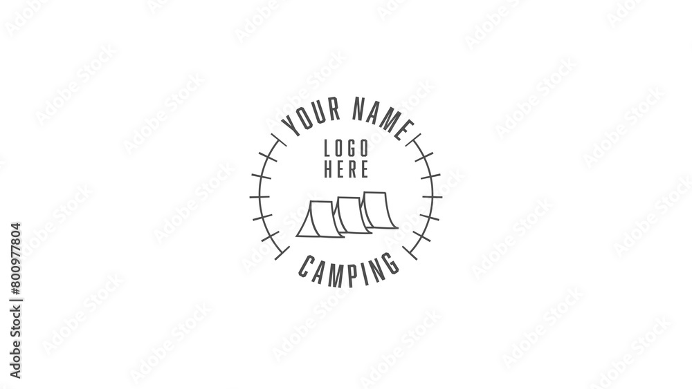Camping Tent Scout Title Intro Stock Template | Adobe Stock