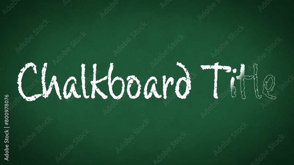 School Green Chalkboard Handwritten Title Intro Stock Template | Adobe ...