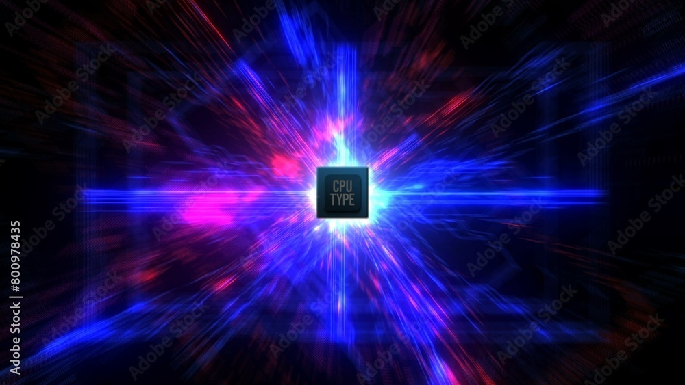 Computer CPU Digital Motherboard Tech Title Stock Template | Adobe Stock