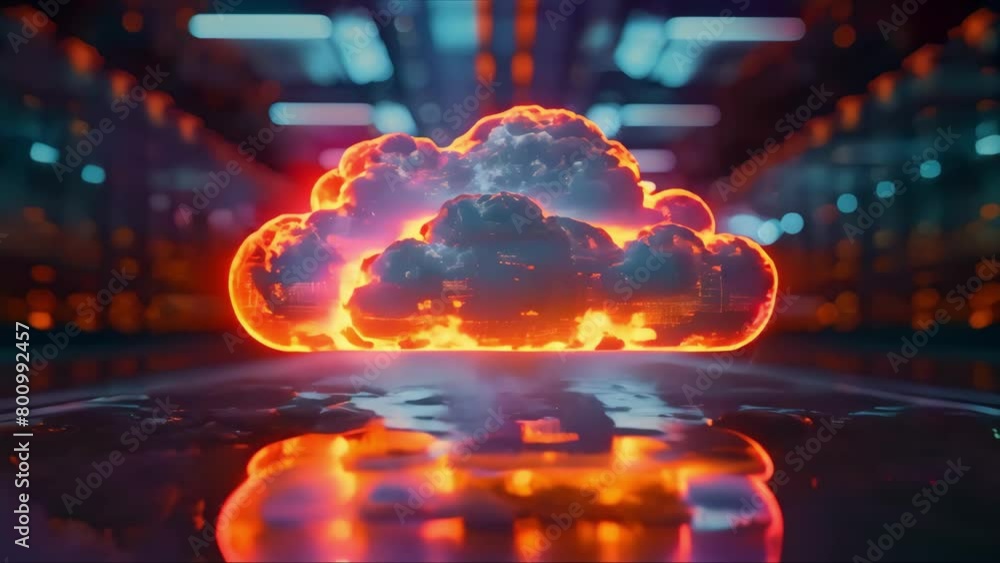 Vidéo Stock Futuristic Cloud Computing Core In A Data Center Concept