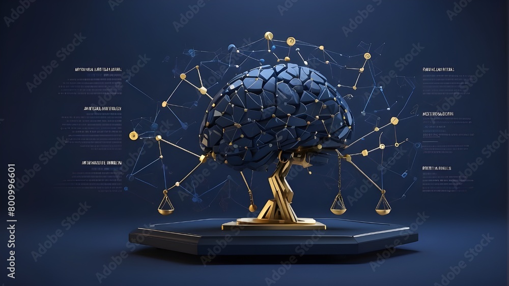 Concept of artificial intelligence rules and regulations with a dark ...