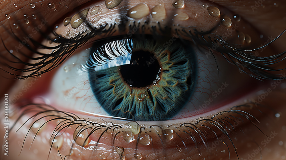 Very macro structure of a human eye. Eyes view with texture and colored ...