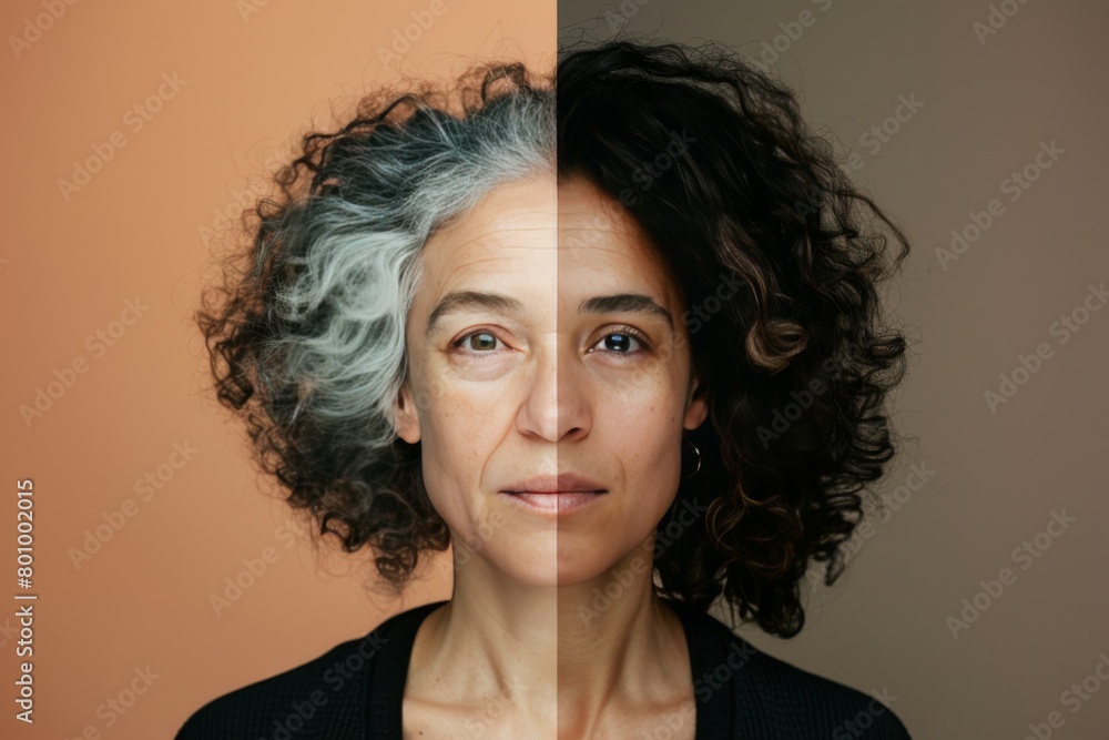 Aging process skincare integrates dry scalp treatments with half face ...