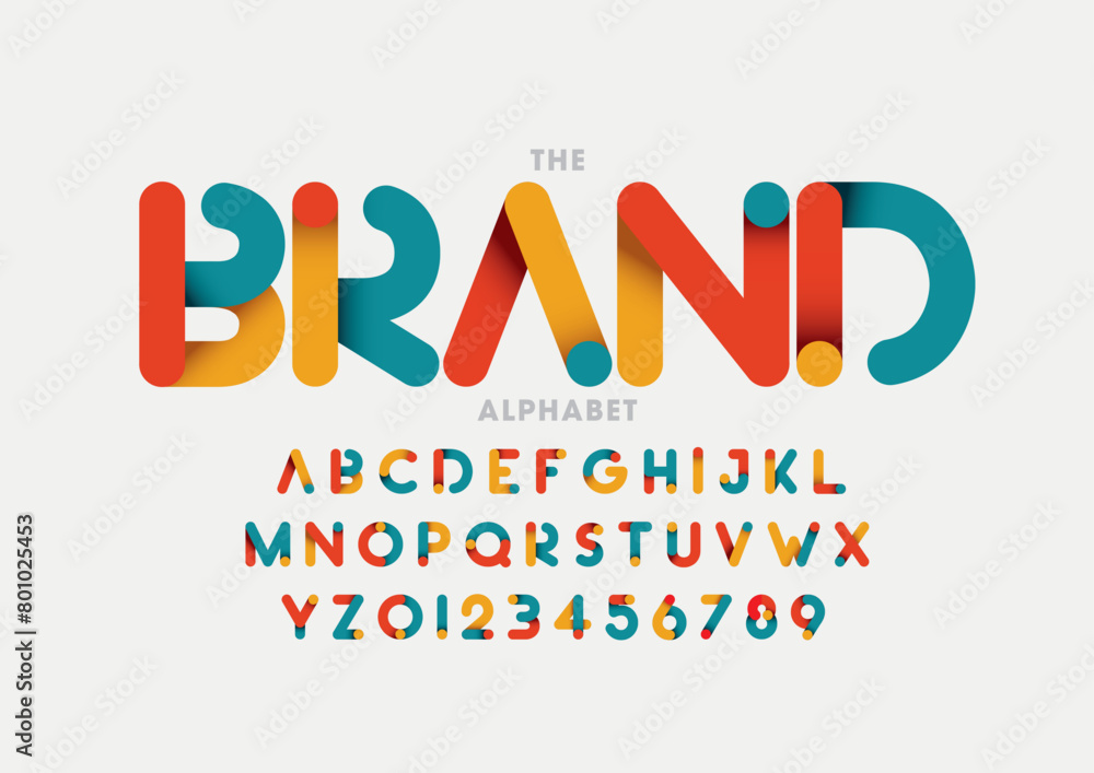 Vector of stylized modern font and alphabet Stock Vector | Adobe Stock