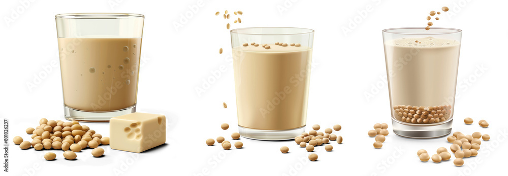 3d model of soya milk on transparent background Stock Illustration ...