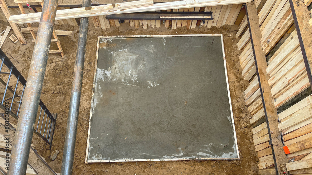 Construction of deep engineering communications. A pit for construction ...