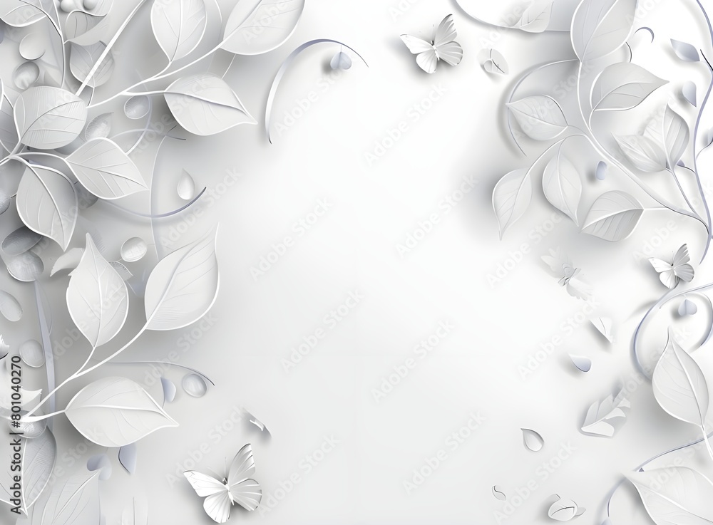 white background with flowers, Una hoja de papel blanca que diga hoja ...