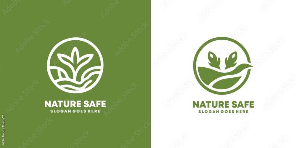 Nature Safe Logo Design, Environmental Refresh Green Nature safe tree ...