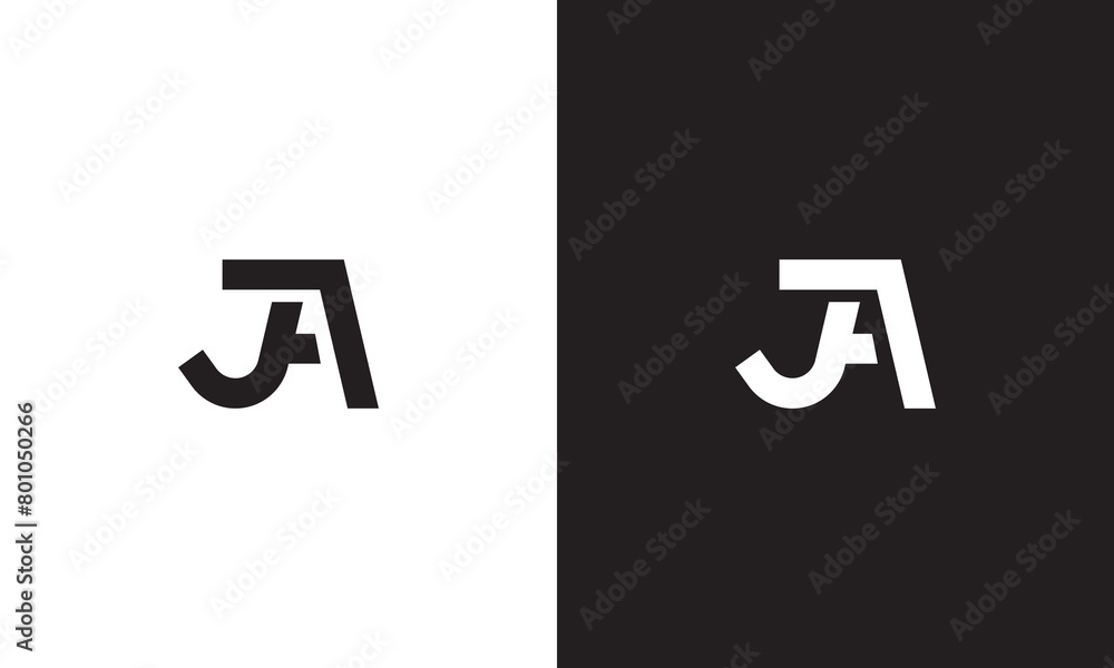 JA logo, monogram unique logo, black and white logo, premium elegant ...