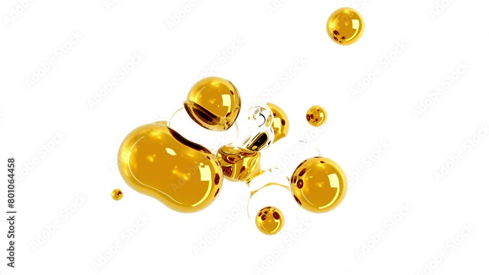 3D animation of abstract volume objects. Abstract morph liquid forms of ...