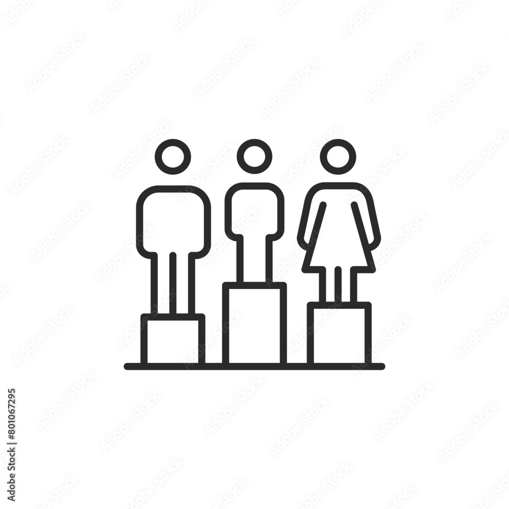 Gender Equality Podium icon. Simple illustration showing equal ...
