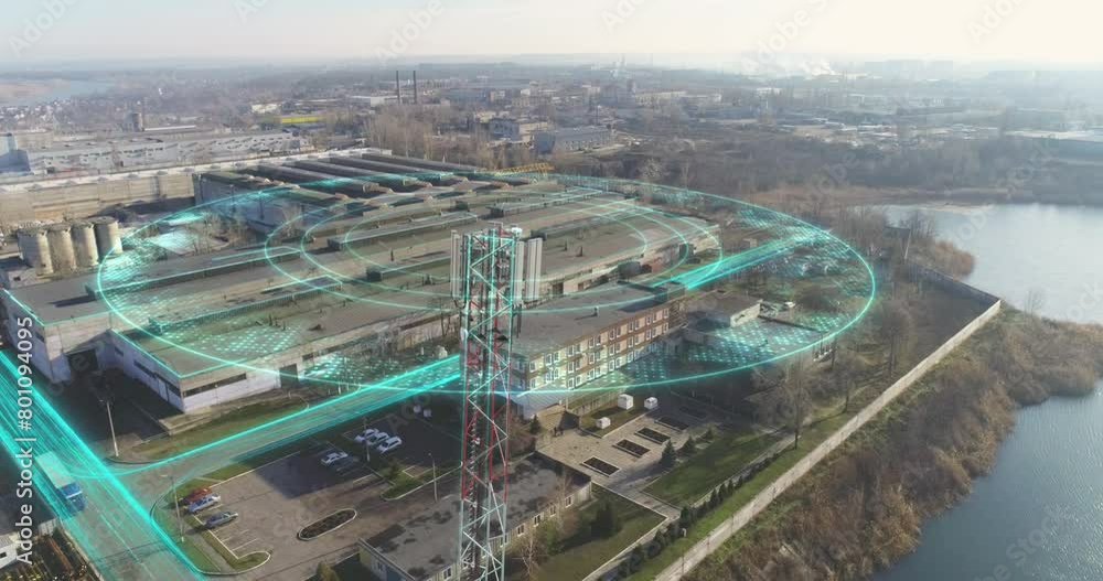 Communications tower. Telecommunication network repeaters. Antenna ...