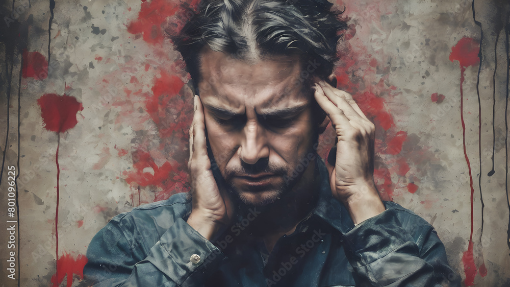 Silhouette of depressed man. Silhouette depressed man behaving sadly ...