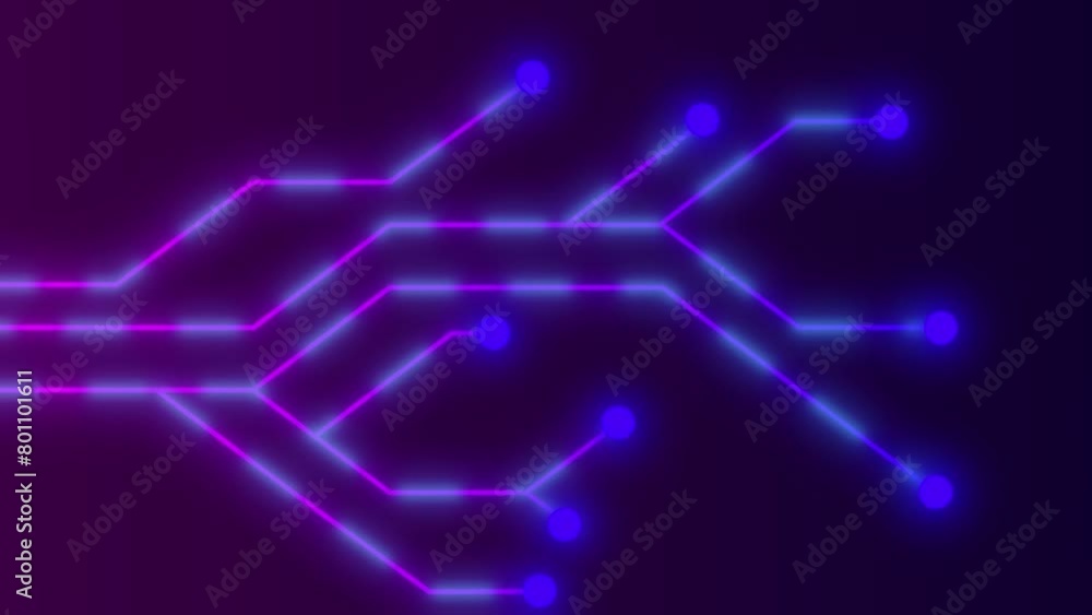 4K Circuit Board electrons Data Flow Background Animation. Artificial Intelligence. Machine ...