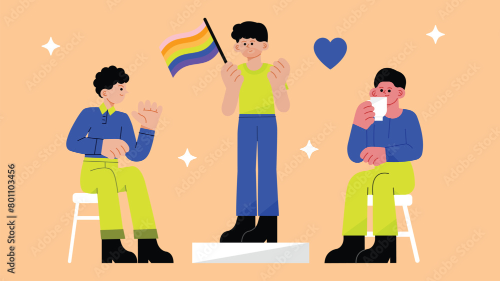 Homophobia concept. Social pressure and bully vector. Sad character ...