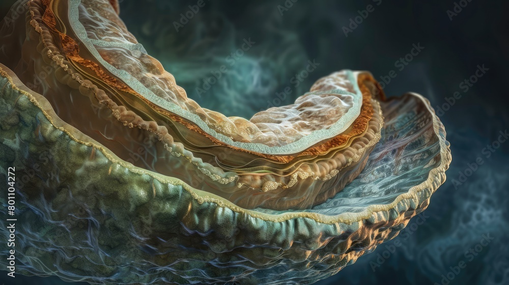 Cross-sectional gallbladder view showing mucosa, muscularis, serosa ...