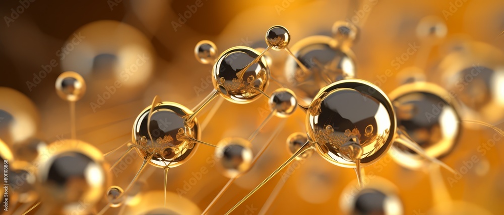 Gold nanoparticles in a scientific setting, under a microscope showing ...