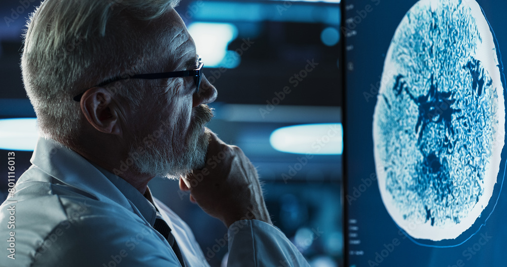 Medical Hospital Research Center: Close-Up Portrait Of Caucasian Male ...