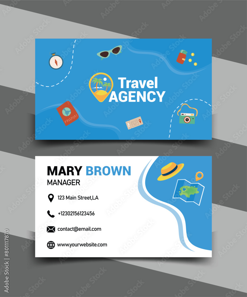 Travel Agency business card design. Travel Agency Tour Guide Business ...
